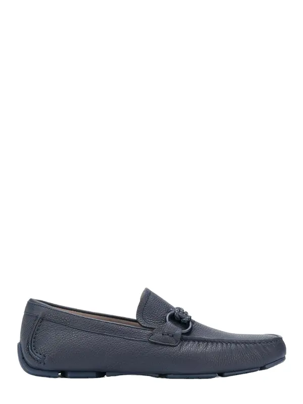 FERRAGAMO Gancini Moccasin Driver Shoes - Blue