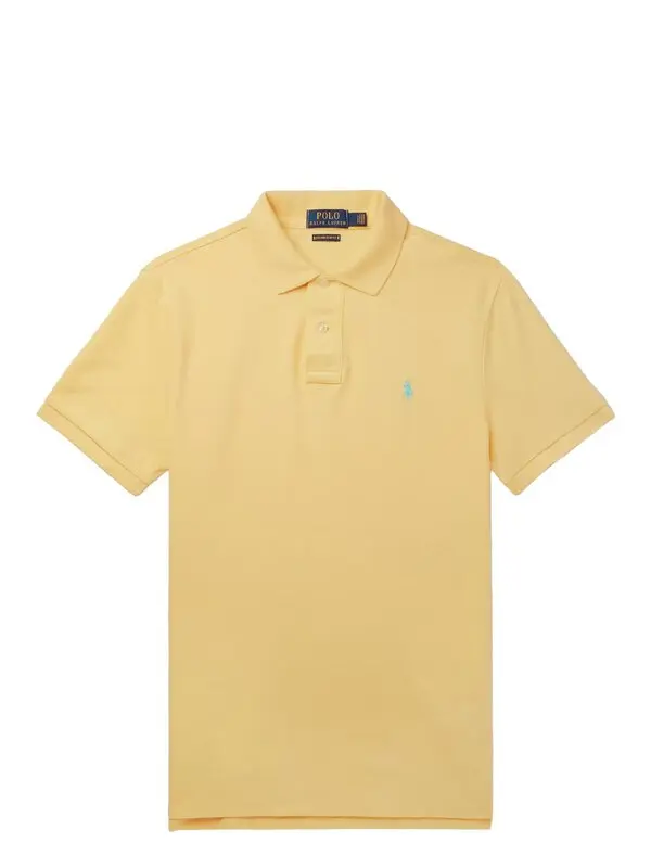 Polo Ralph Lauren Slim-fit Logo-embroidered Cotton-piqué Polo Shirt - Yellow