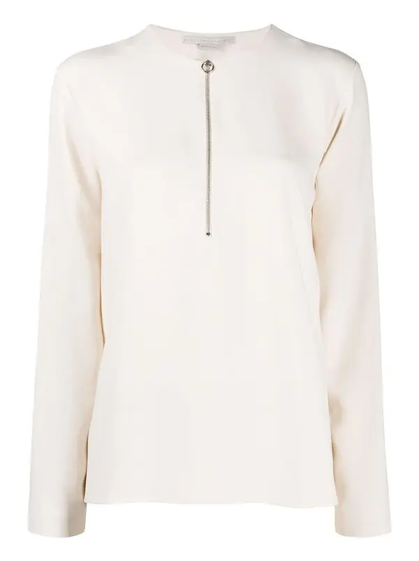 Stella McCartney Zip-front Blouse - Neutrals