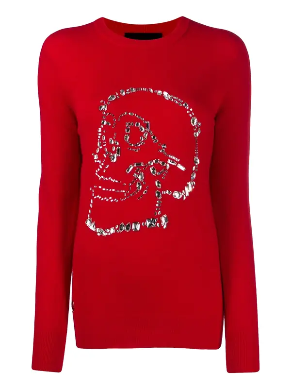 Philipp Plein Crystal-embellished Sweater - Red