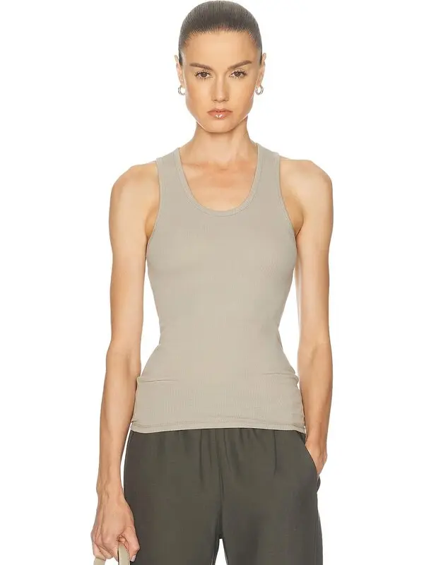 Wardrobe.NYC Ribbed Tank Top - Taupe