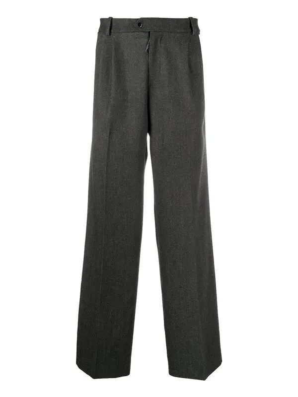 Off-White Tailored Virgin Wool Pleated Trousers - Grey