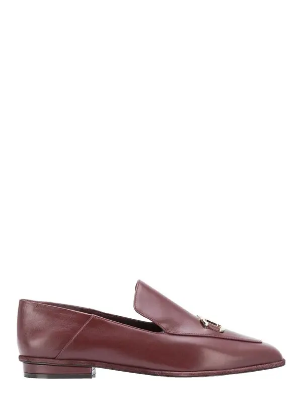 FERRAGAMO Gancini Square-toe Loafers - Red