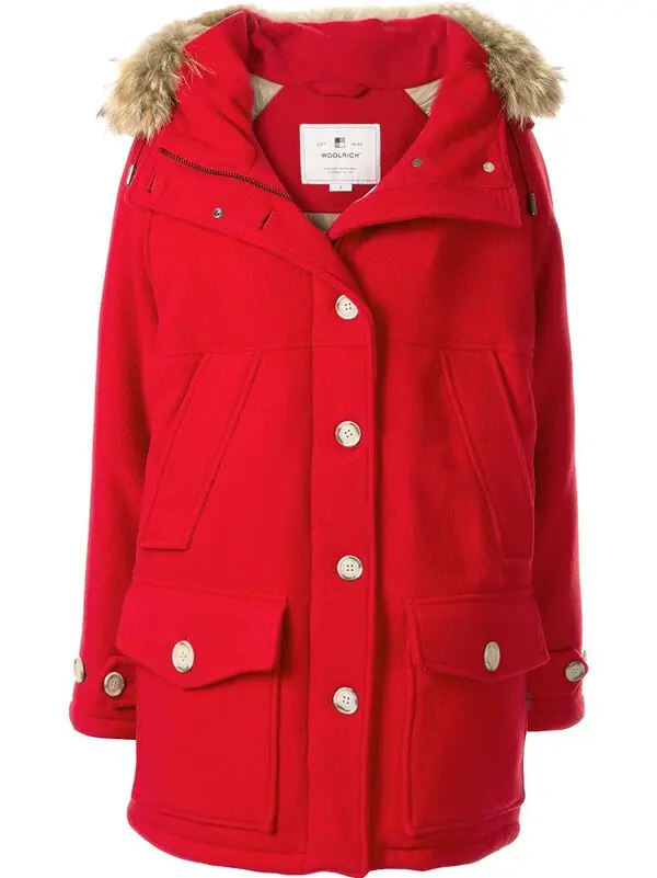 Woolrich Hooded Parka Jacket - Red