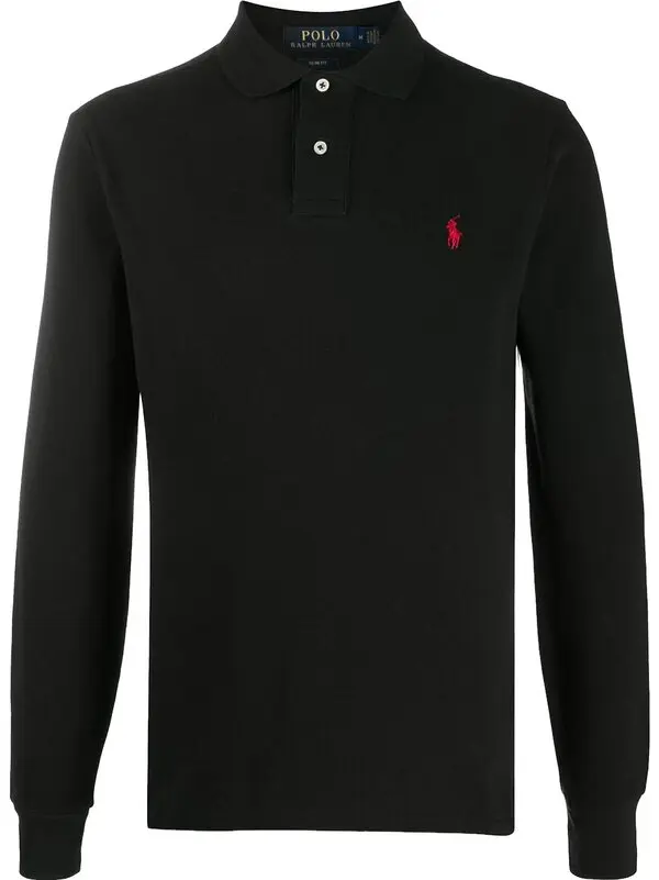 Polo Ralph Lauren Embroidered Logo Polo Shirt - Black