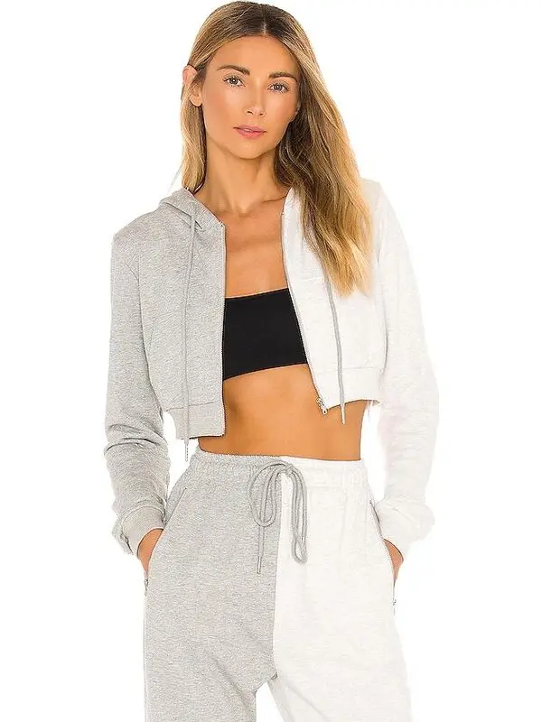 Superdown Renna Cropped Hoodie - Grey Multi