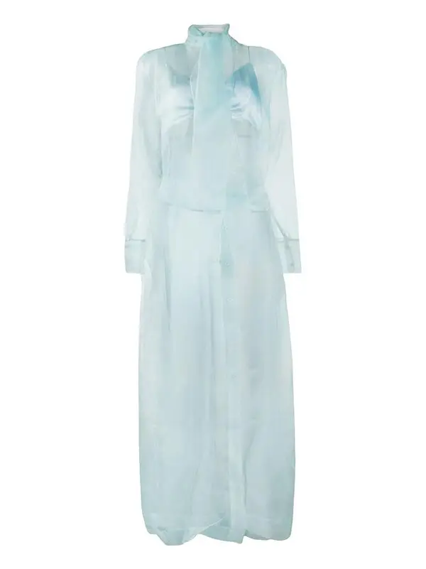 Matériel Sheer Floor-length Shirt - Blue