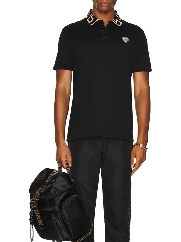 Versace Polo In White - Black
