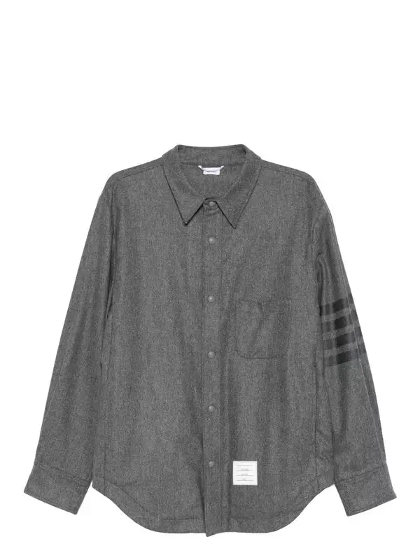 Thom Browne Logo-patch Shirt Jacket - Grey