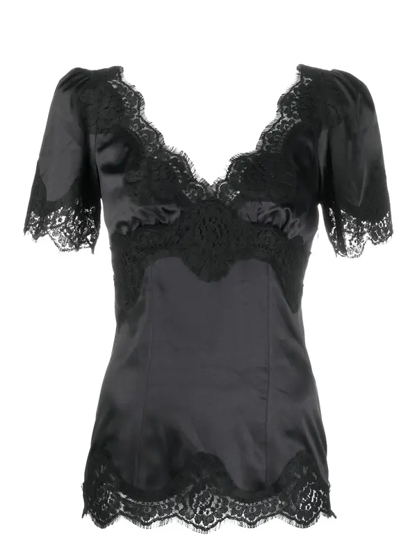 Dolce & Gabbana Lace-trim Top - Black