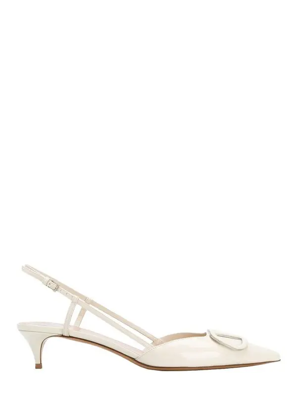 Valentino Garavani Vlogo 40mm Slingback Pumps - White