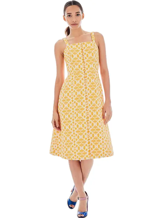 Novis The Granville Cotton Jacquard Dress - Gold