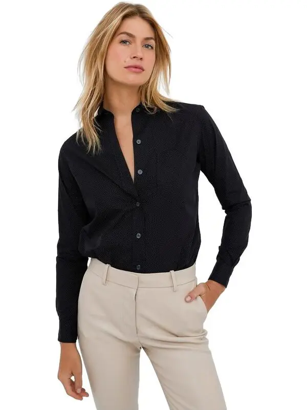 SARAH ALEXANDRA Weekend Pin-dot Shirt - Black