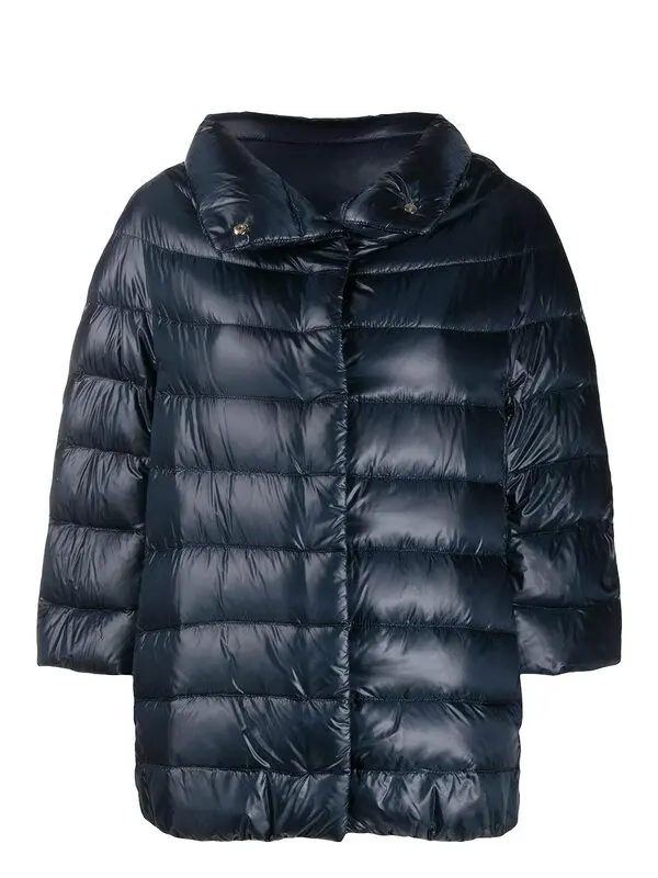 Herno Three-quarter Sleeves Quilted Jacket - Blue