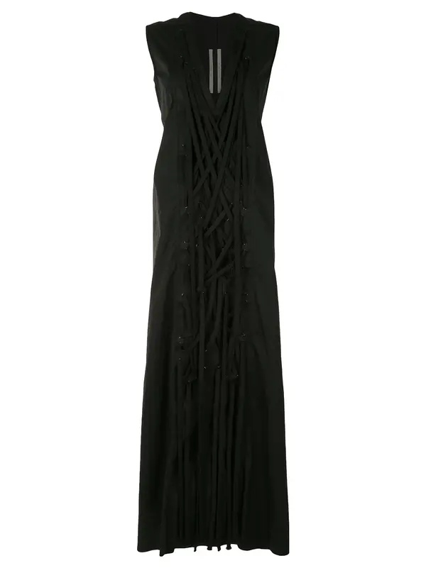 Rick Owens Tie-front Maxi Dress - Black