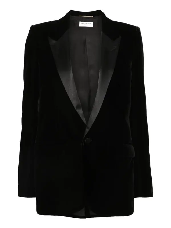 Saint Laurent Single-breasted Velvet Tuxedo Jacket - Black