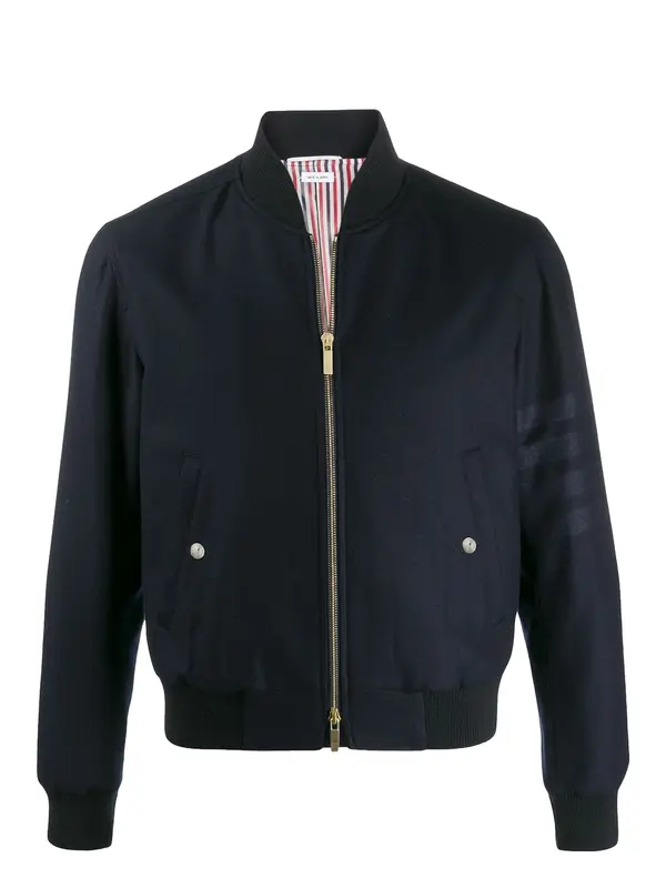 Thom Browne 4-bar Flannel Blouson Jacket - Blue