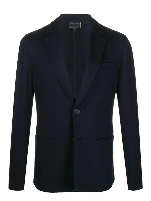 Giorgio Armani Fitted Single-breasted Blazer - Blue
