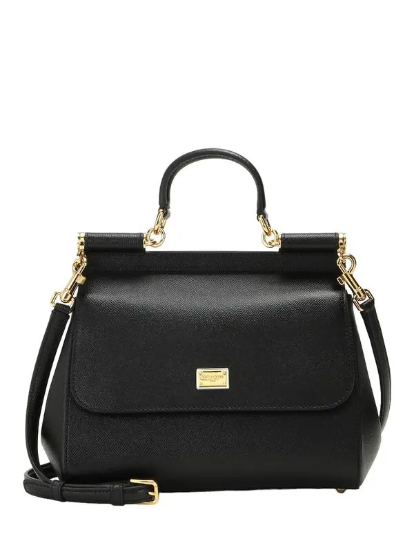 Dolce & Gabbana Sicily Leather Shoulder Bag - Black