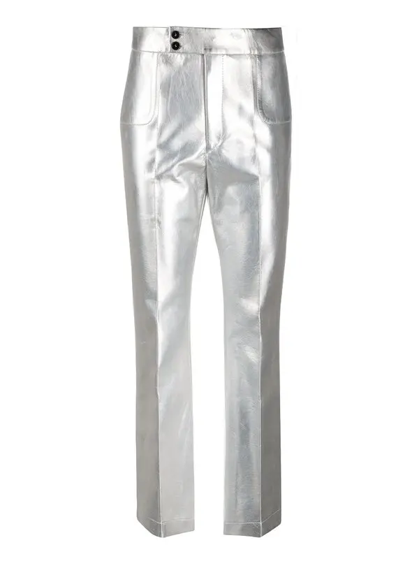 Philosophy Di Lorenzo Serafini Metallic Straight-leg Trousers - Silver