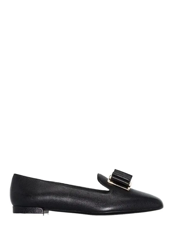 FERRAGAMO Zaneta Double-bow Moccasins - Black