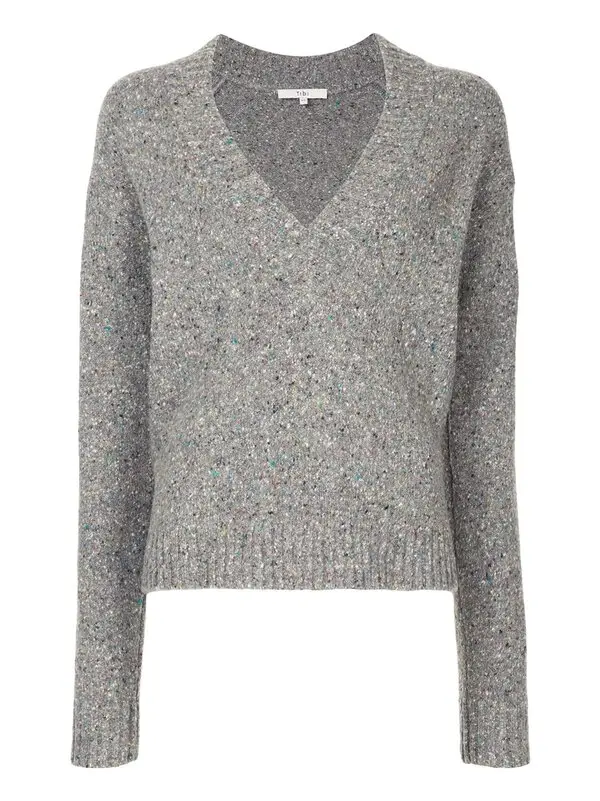 Tibi Eco Tweedy Jumper - Grey