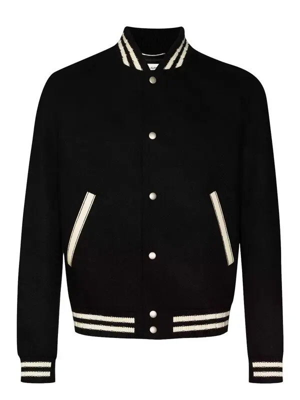 Saint Laurent Teddy Varsity Jacket - Black