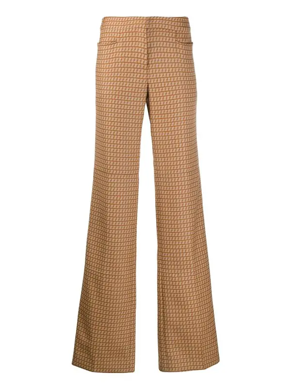 Stella McCartney Abstract Print Wide Leg Trousers - Neutrals