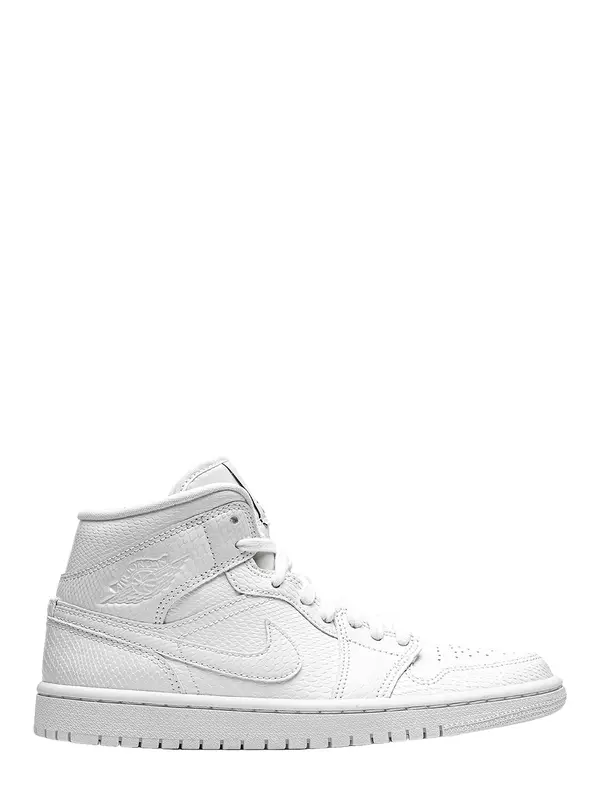 JORDAN Air 1 Mid Snakeskin Sneakers - White