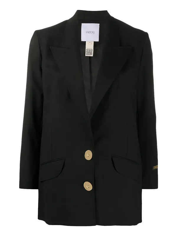 Patou Jewel-button Wool Blazer - Black