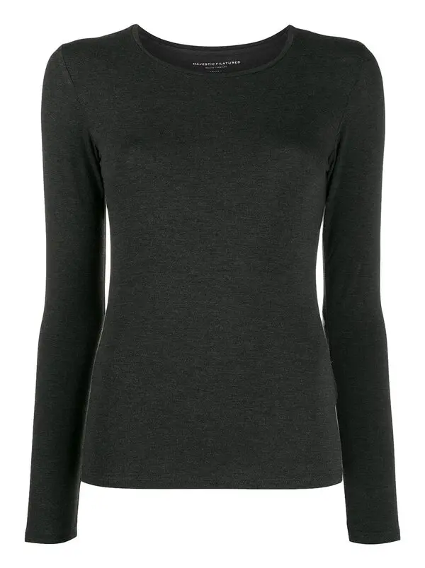 Majestic Filatures Fine Knit Jumper - Grey