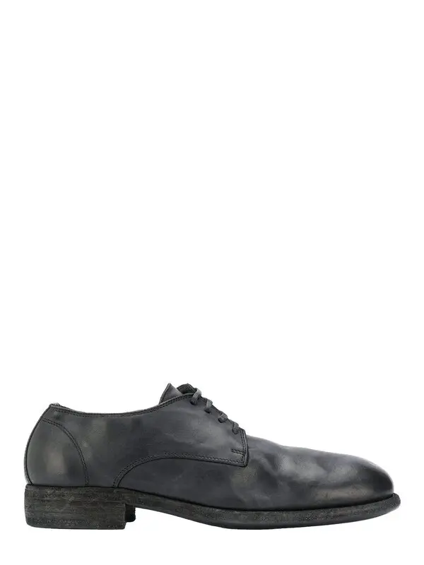 Guidi Round Toe Derby Shoes - Black