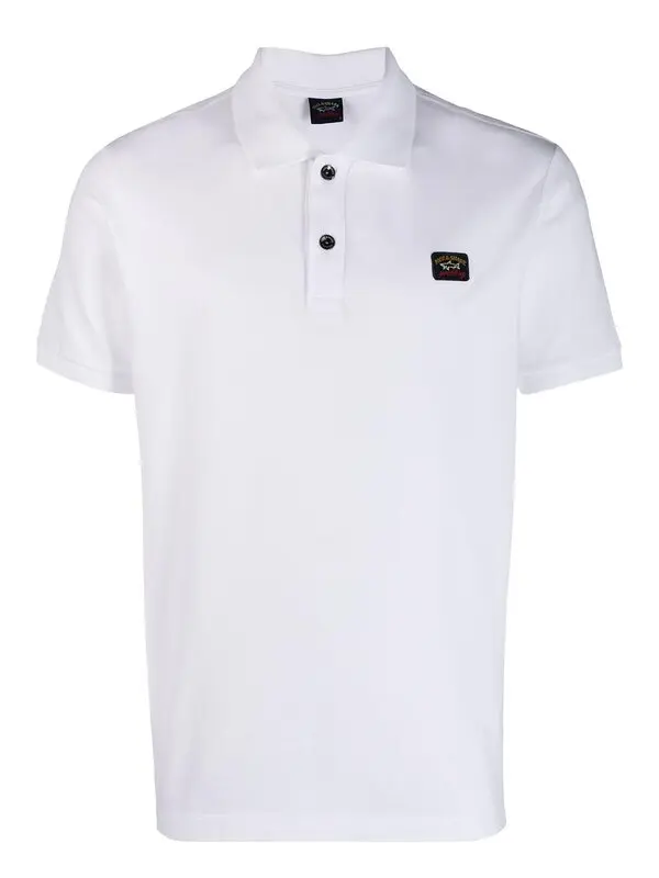 Paul & Shark Polo Shirt With Logo Patch - White