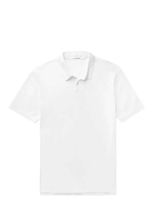 JAMES PERSE Supima Cotton-jersey Polo Shirt - White
