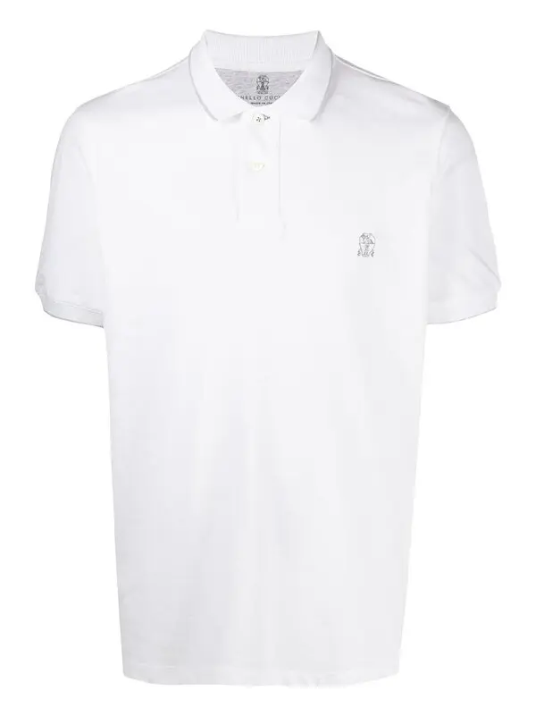 Brunello Cucinelli Logo-embroidered Polo Shirt - White
