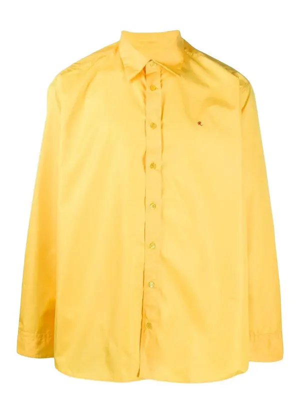Raf Simons Embroidered Logo Buttoned Shirt - Yellow