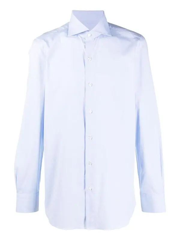 FINAMORE 1925 Poplin Dress Shirt - Blue