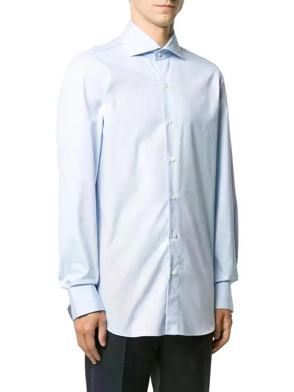 FINAMORE 1925 Poplin Dress Shirt - Blue