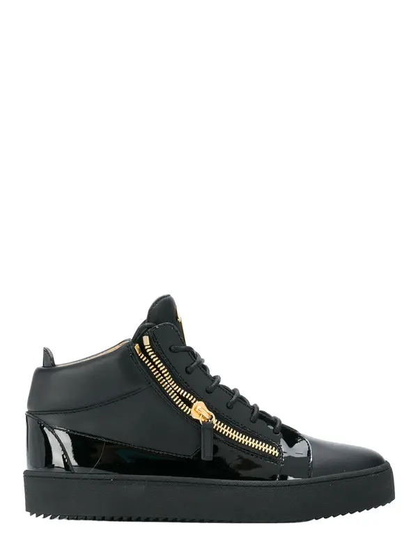 GIUSEPPE ZANOTTI Kriss Leather Mid-top Sneakers - Black