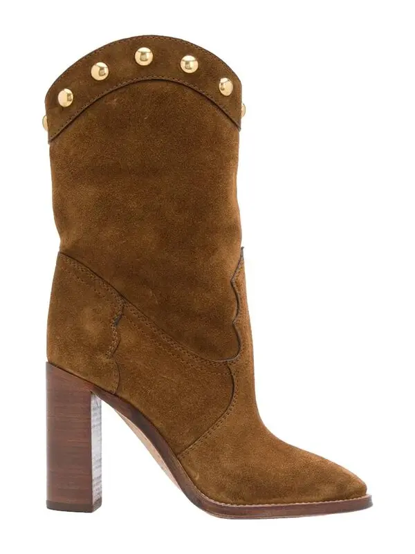 Saint Laurent Kate Suede Mid-calf Boots - Brown