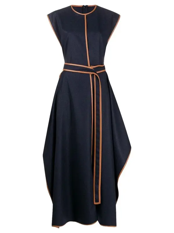 Stella McCartney Eloise Contrast Trim Maxi Dress - Blue