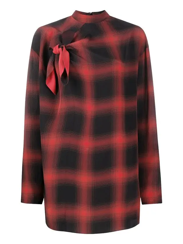 Stella McCartney Zadie Check Silk Blouse - Red