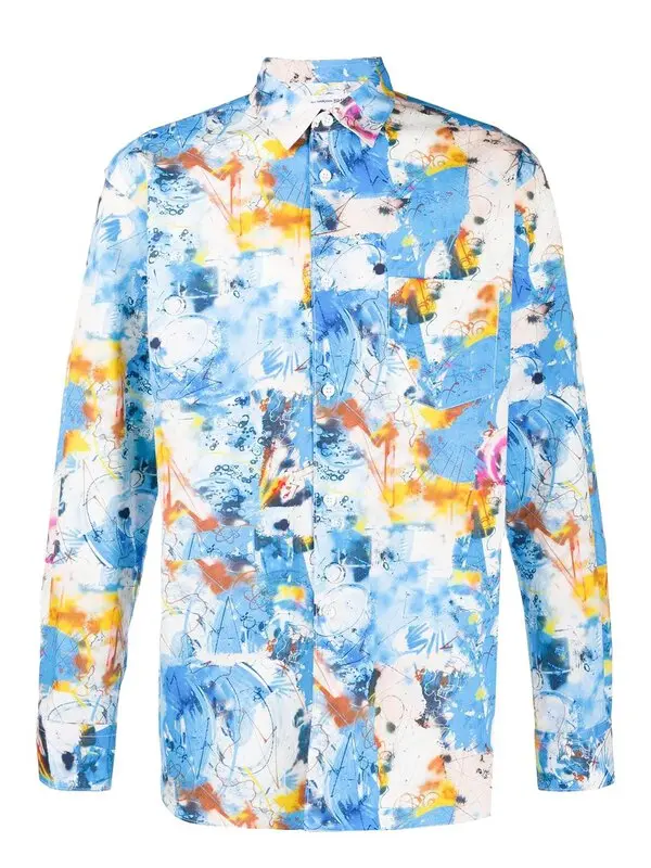 Comme Des Garçons All-over Print Shirt - Blue