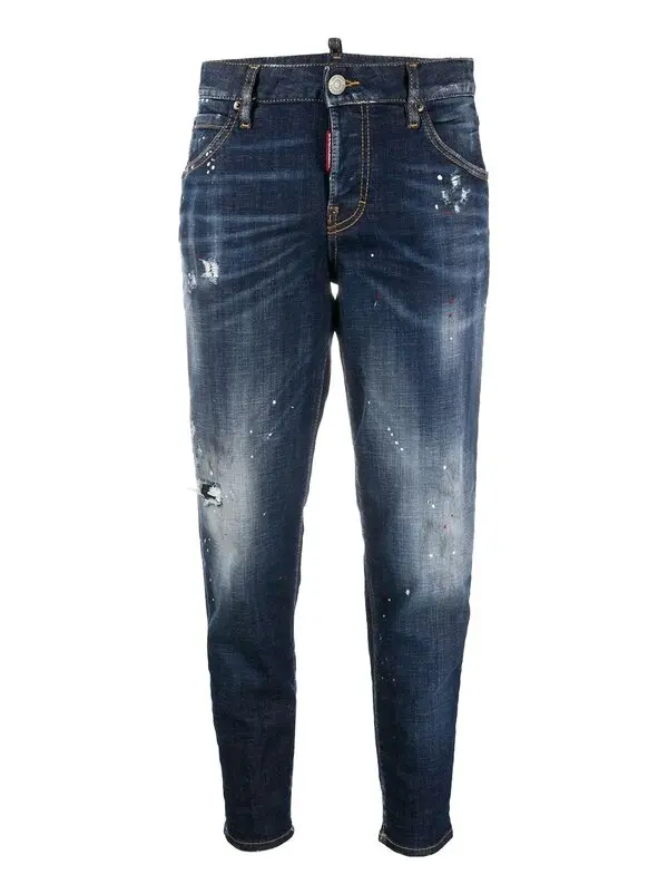 Dsquared2 Hockney Cropped Jeans - Blue