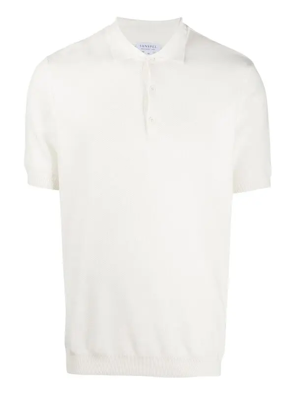 Sunspel Plain Polo Shirt - White