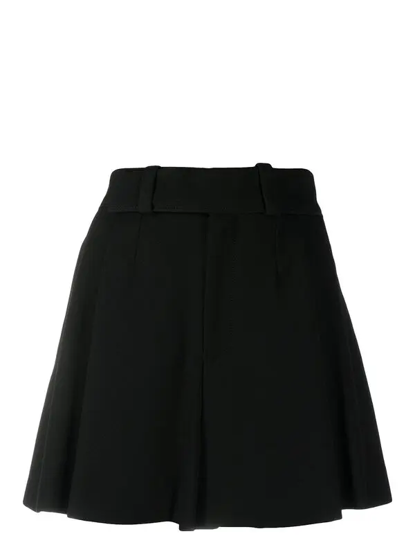 Chloé High-waist Pleated Shorts - Black