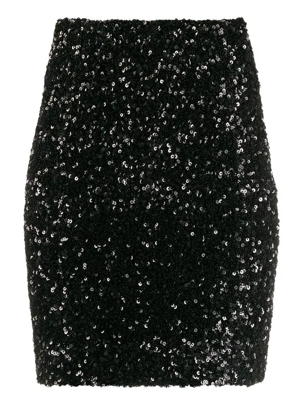 Redemption Fitted Sequin Skirt - Black