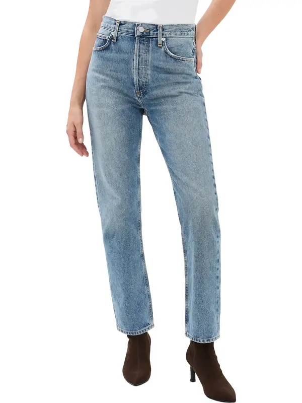 AGOLDE 90's Pinch Waist High Rise Straight Jeans - Navigate