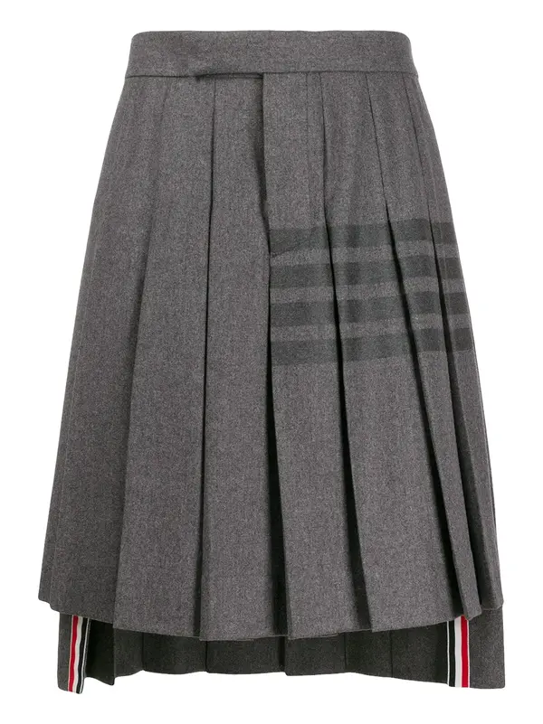 Thom Browne Knee-length Pleated Skirt - Grey