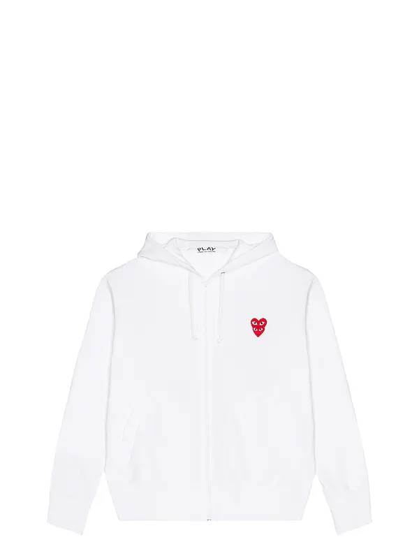 Play Comme Des Garcon Zip-up Sweatshirt - White